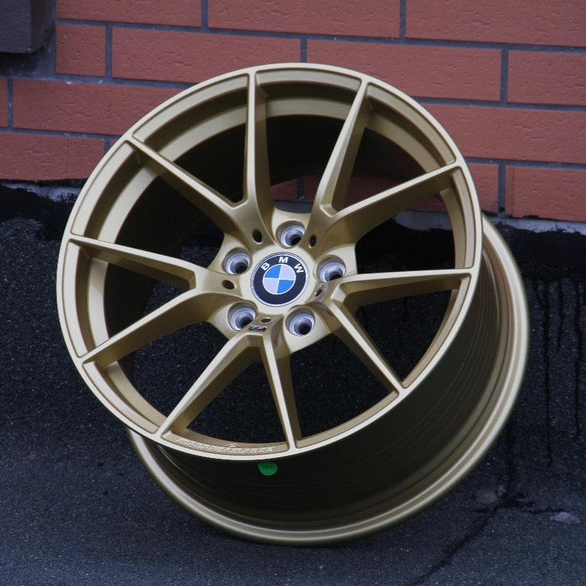 BMW 4 Series F32 F33 Alloy Wheels Gold 763M M3 CS Style – Carbon Accents