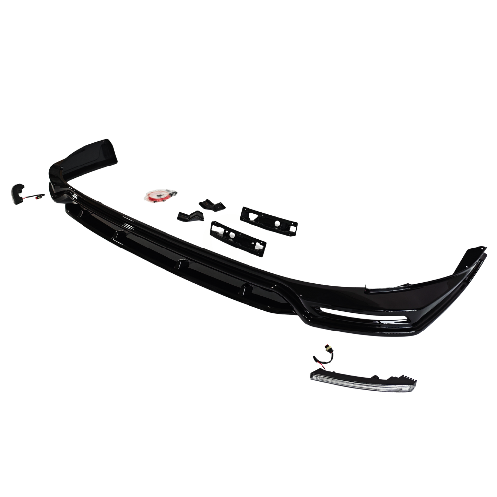 Ford Transit Custom MK2 Front Splitter with LED DRL Gloss Black ...