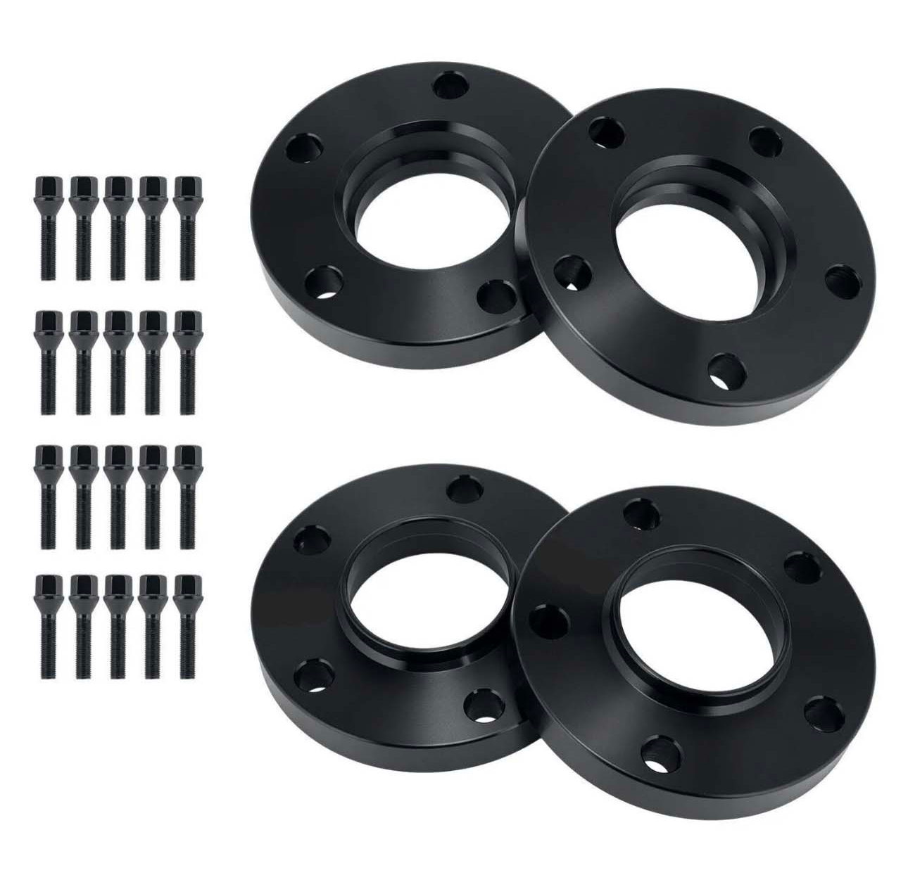 Audi A4 B8 B8.5 B9 Black Alloy Wheel Spacers & Bolts – Carbon Accents