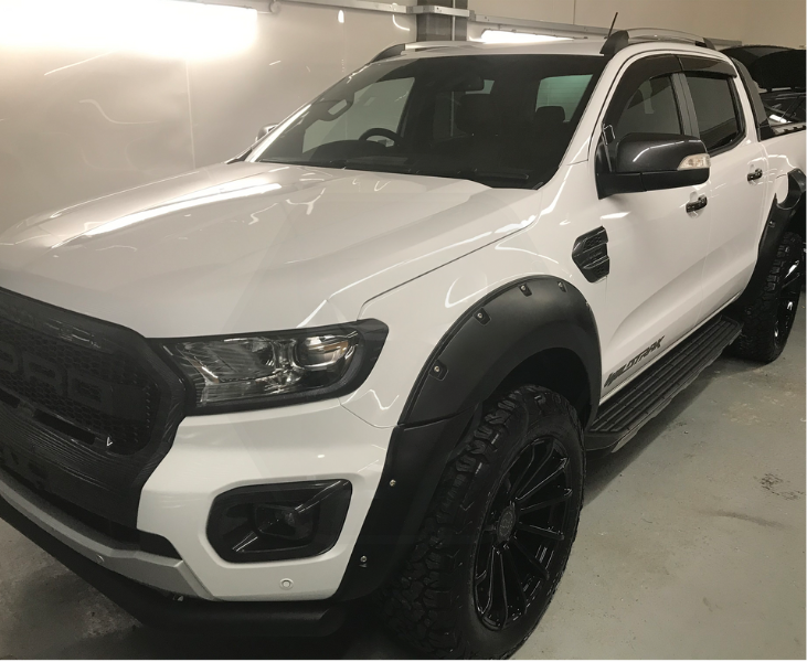 Ford Ranger T8 Matte Black Fender Flare Modified Design Raptor Style ...