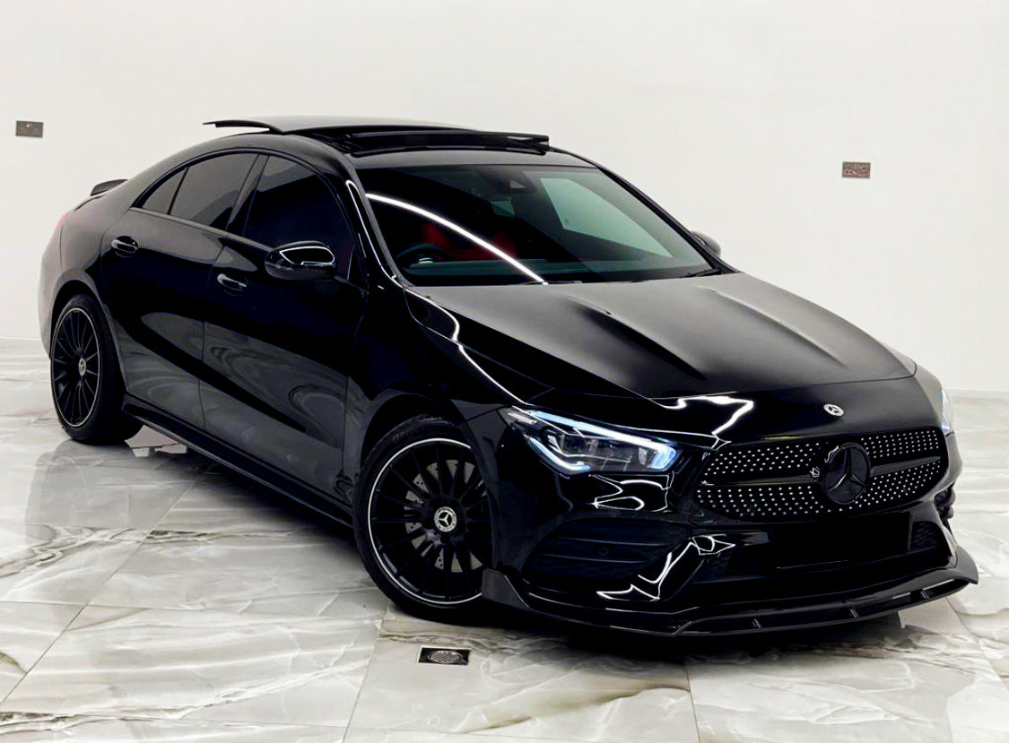 Mercedes CLA W118 Front Splitter Gloss Black CLA45 Style – Carbon Accents
