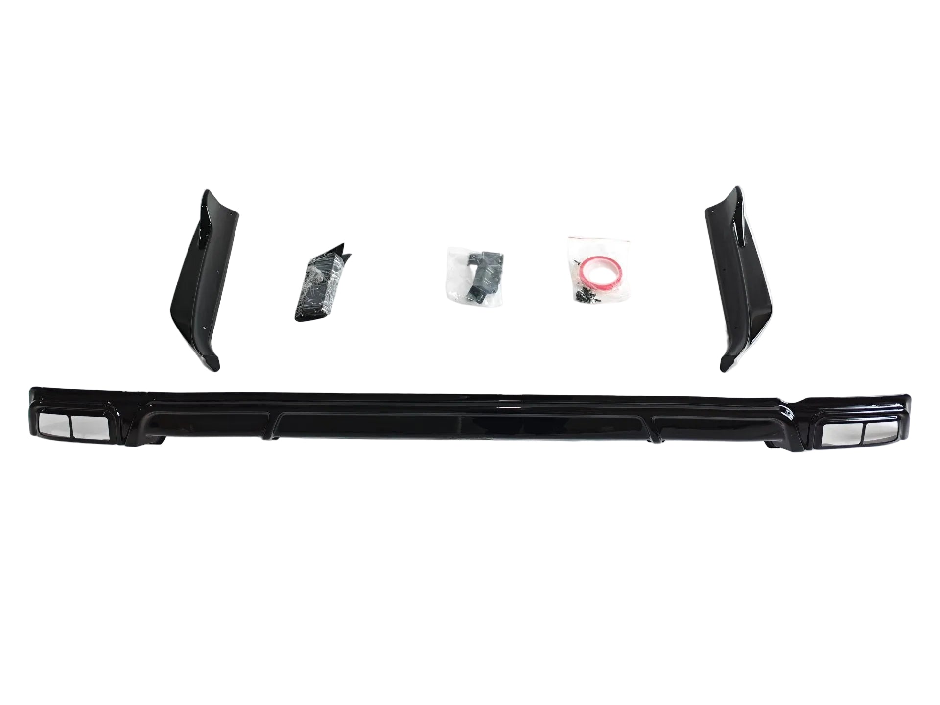 Ford Transit Custom MK2 2024+ Rear Diffuser Gloss Black – Carbon Accents