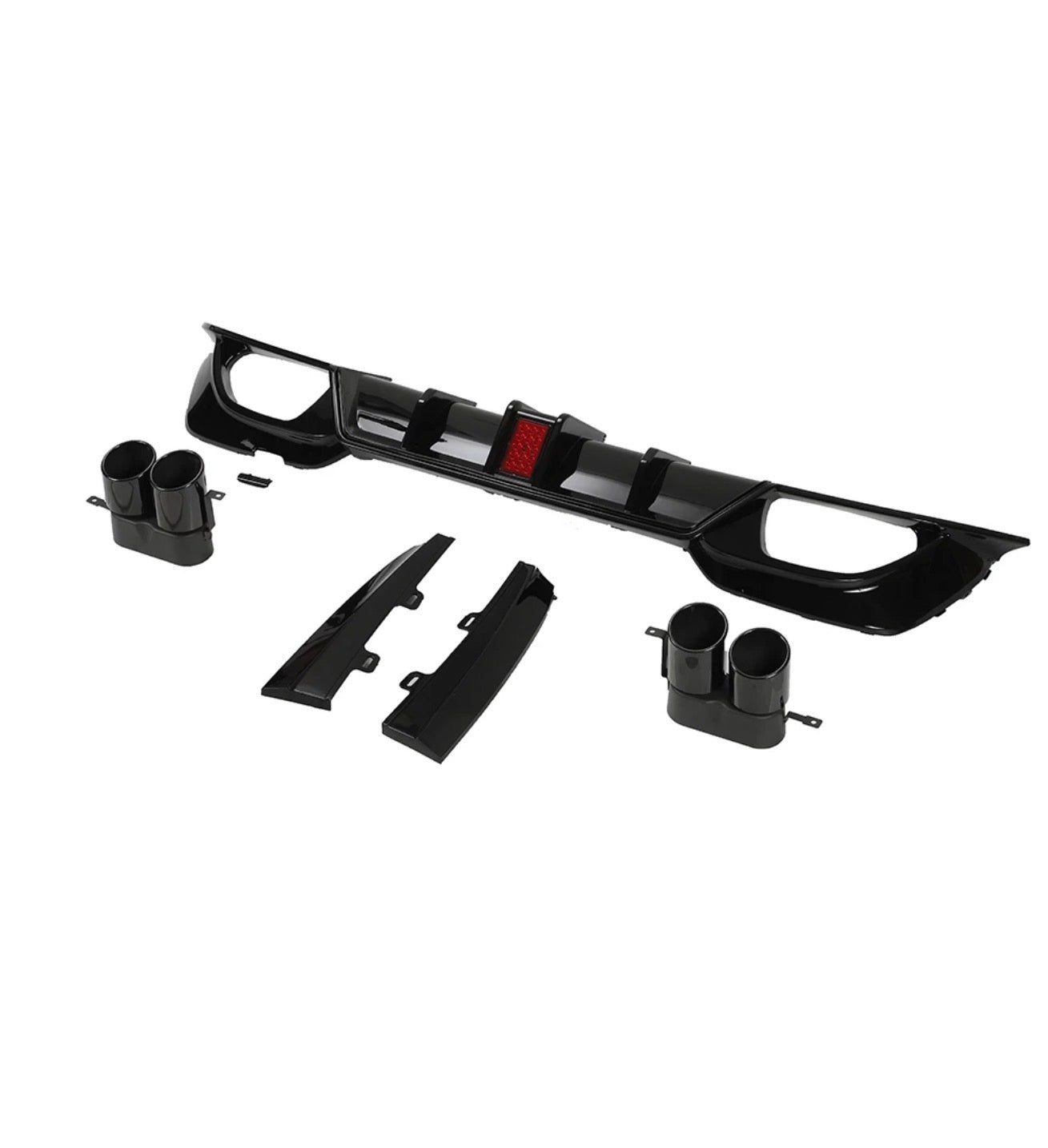 BMW 3 Series G20 Diffuser Gloss Black Competition Style – Carbon Accents