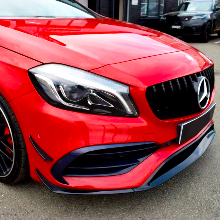 Mercedes A-Class W176 AMG A45 Front Splitter Canards Gloss Black ...
