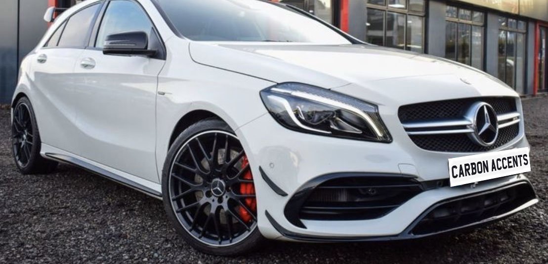 Mercedes A-Class W176 AMG A45 Front Splitter Canards Gloss Black ...
