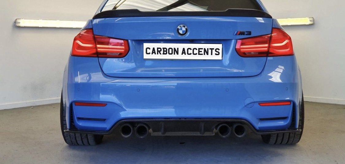 BMW M3 M4 Diffuser: Carbon Fibre V Style – Carbon Accents