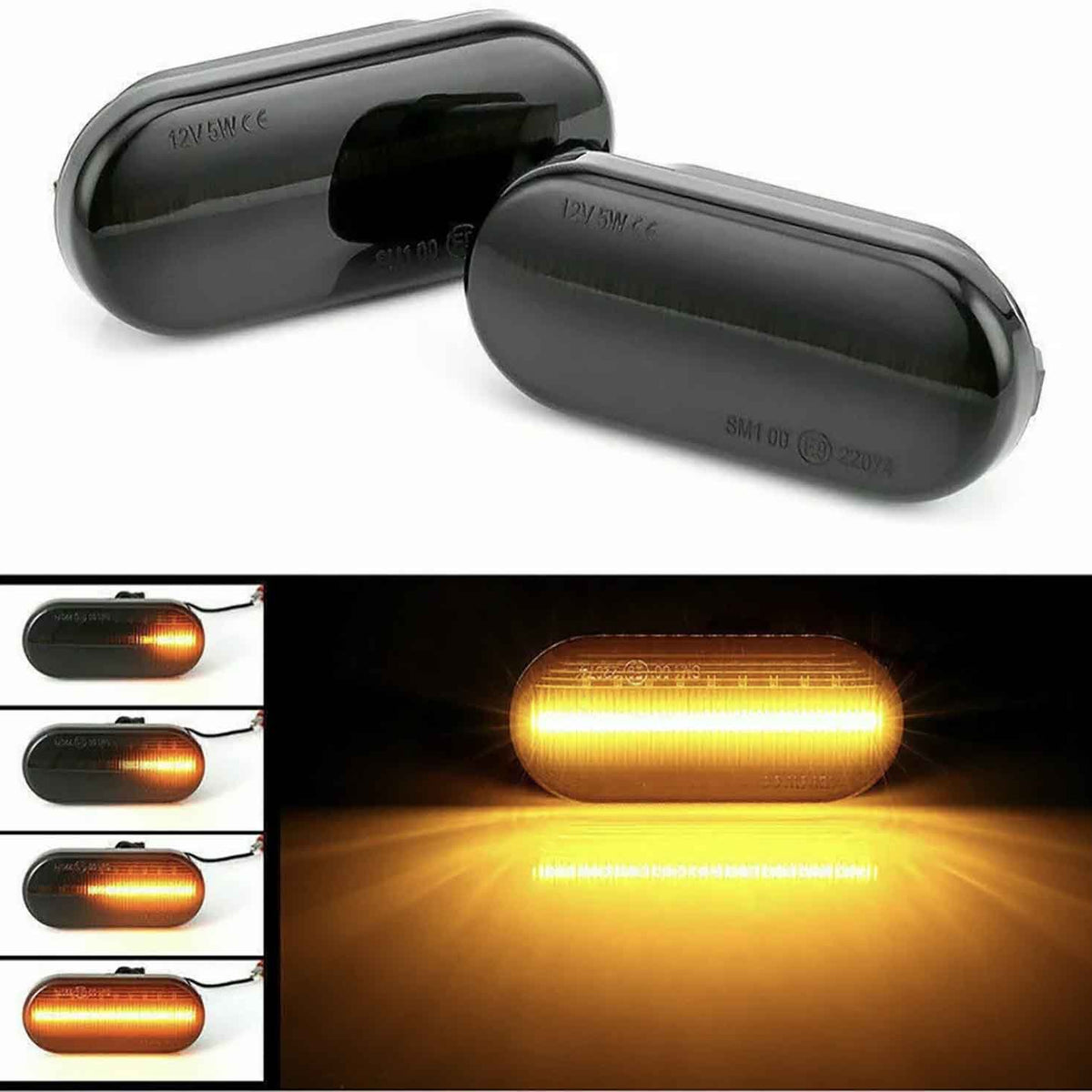 Universal Dynamic Tinted Mirror Indicator Lights – Carbon Accents