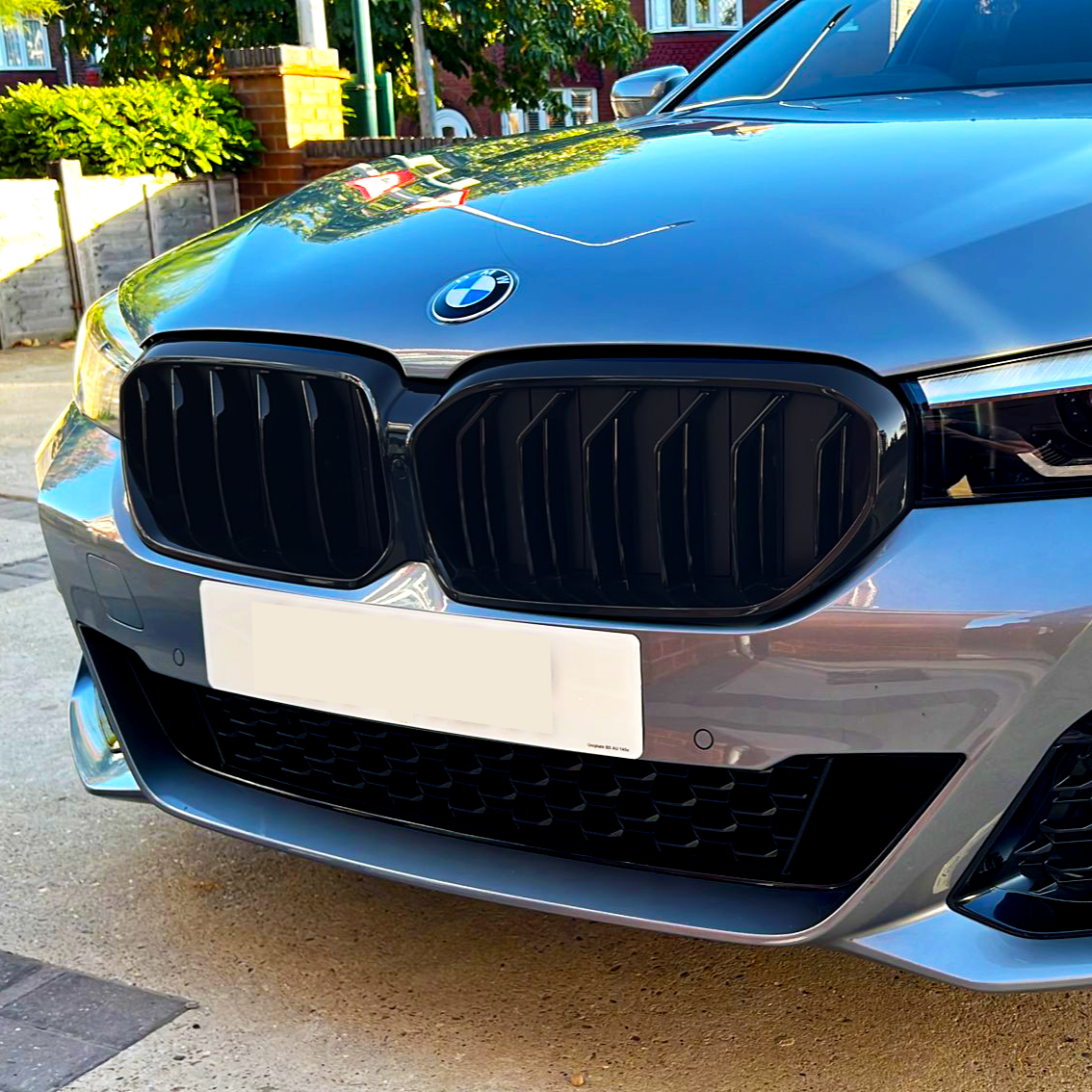 BMW 5 Series G30 G31 Front Grill Gloss Black Double Slat 2020-2023 ...