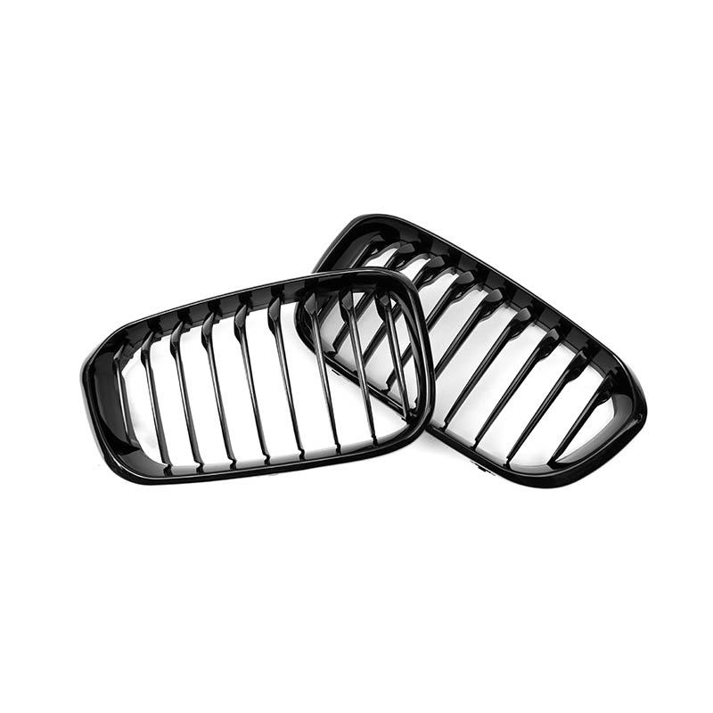 BMW 1 Series F20 F21 Single Slat Grill: Gloss Black – Carbon Accents
