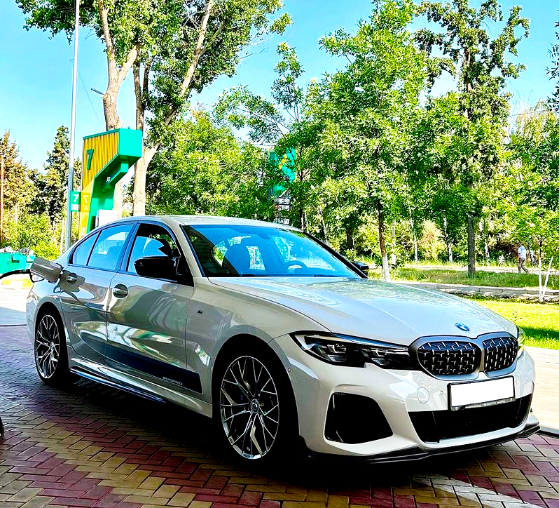 BMW 3 Series G20 Saloon Front Splitter Gloss Black M-Performance Style ...